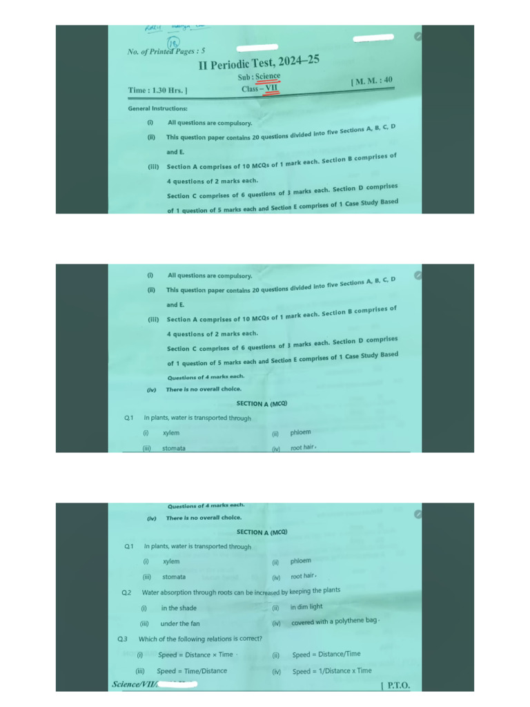 Science 7paper | PDF