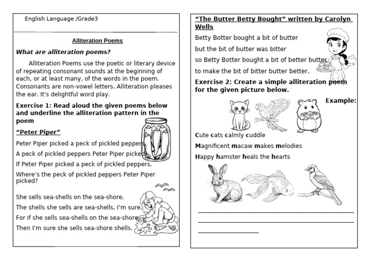 Alliteration Poems for Grade 3 | PDF