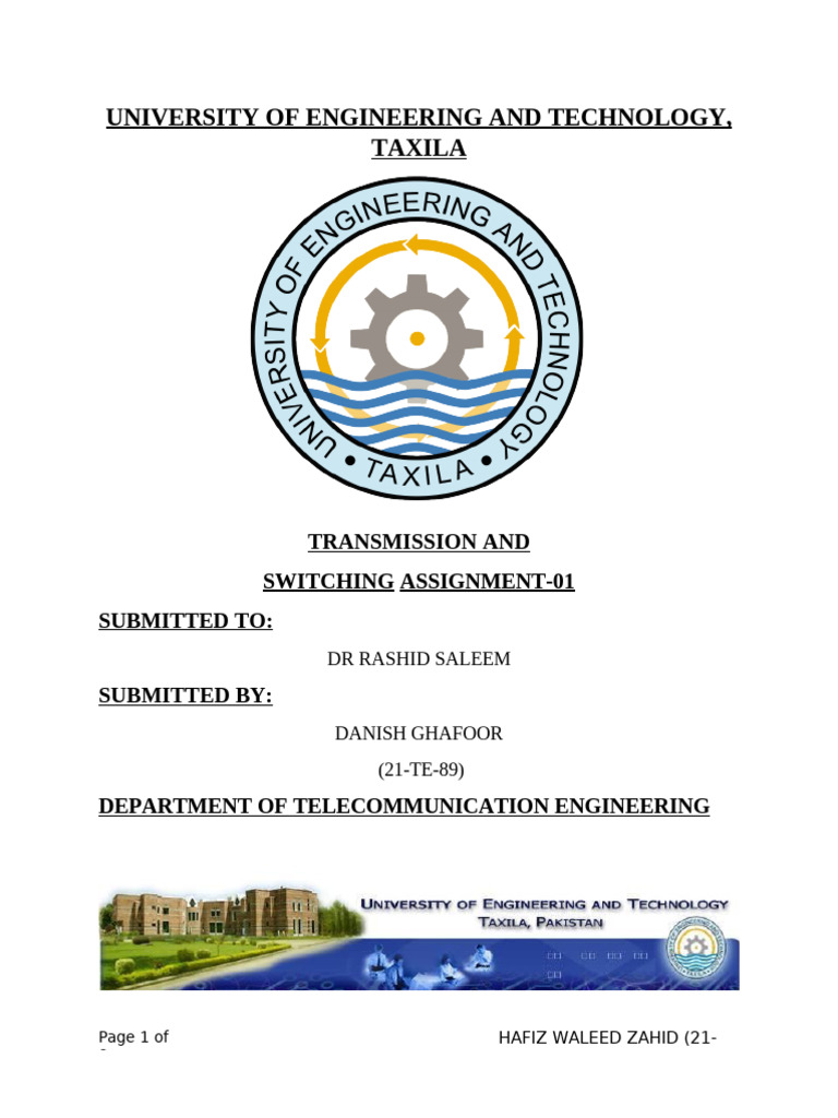 ASSIGNMENT-01 T&S | PDF | Electronics | Telecommunications Engineering