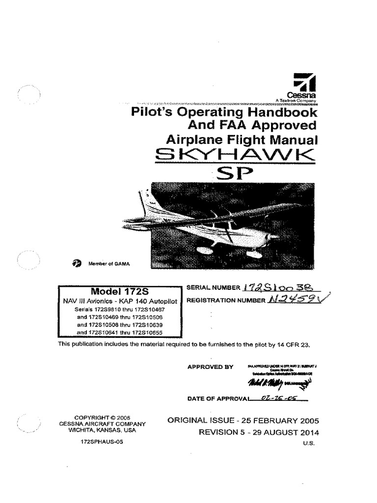 C172 Autopilot G1000 POH-N2459V-2014 | PDF