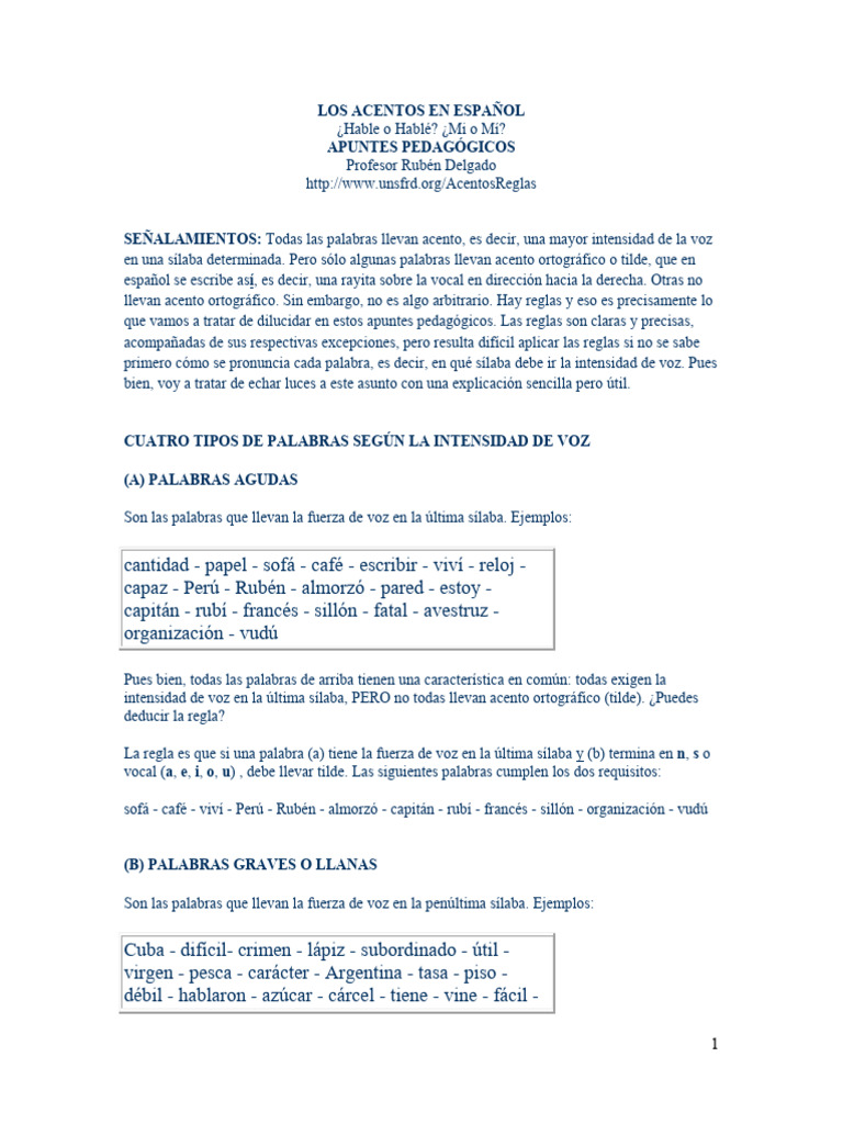 ACENTOS | PDF | Lingüística | Fonética