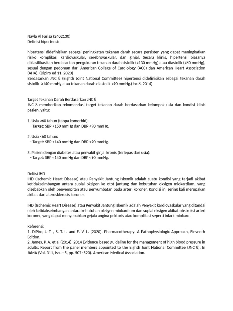 Definisi HT dan IHD(nayla) | PDF