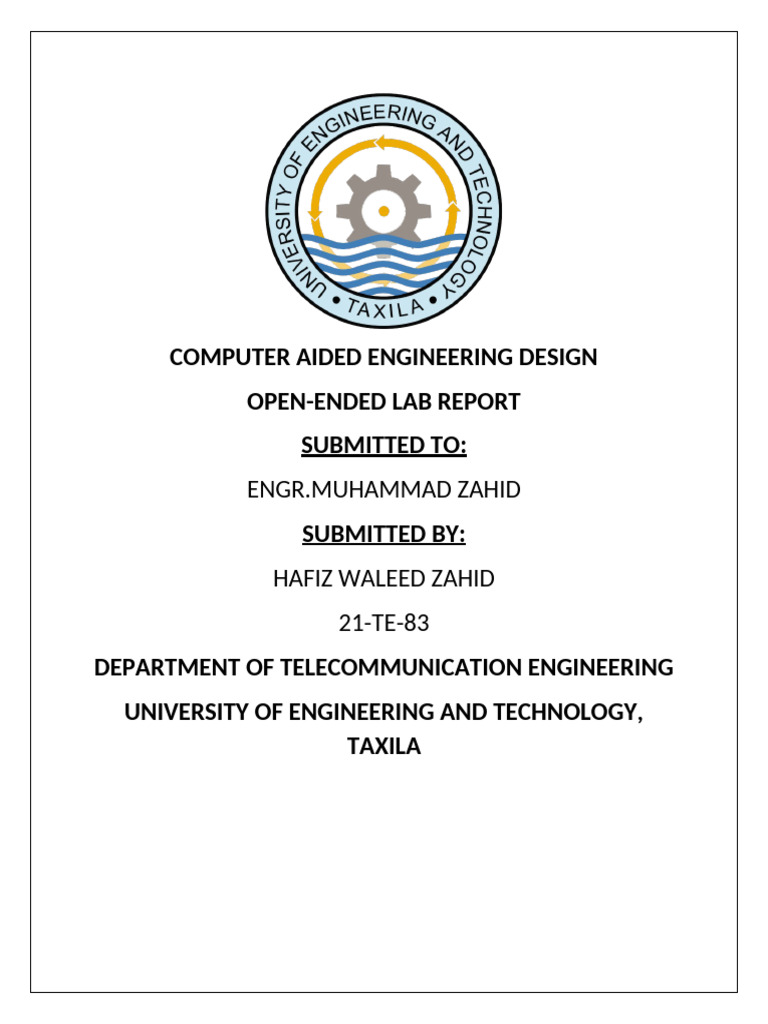 Waleed Cad Lab Report | PDF