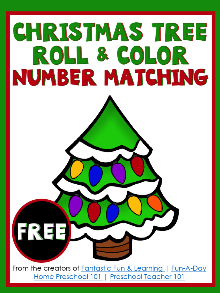 Christmas Tree Roll & Color: Number Matching | PDF | Preschool