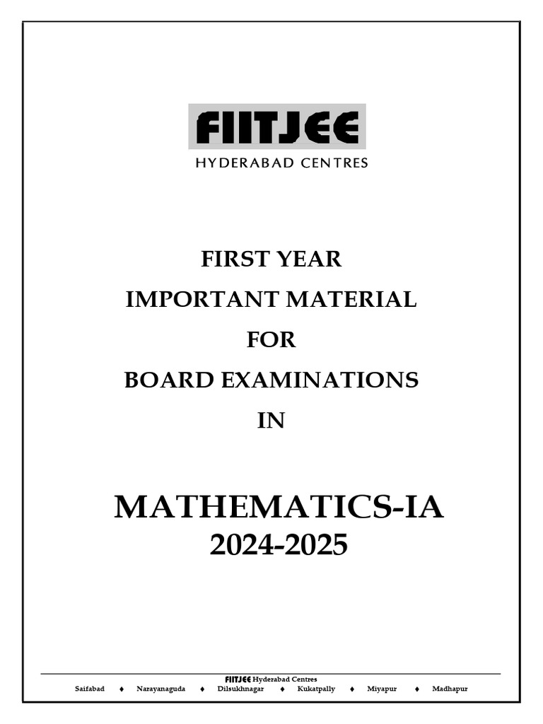 First Year Maths-Ia Ipe Study Package 2024-25 | PDF | Trigonometry ...