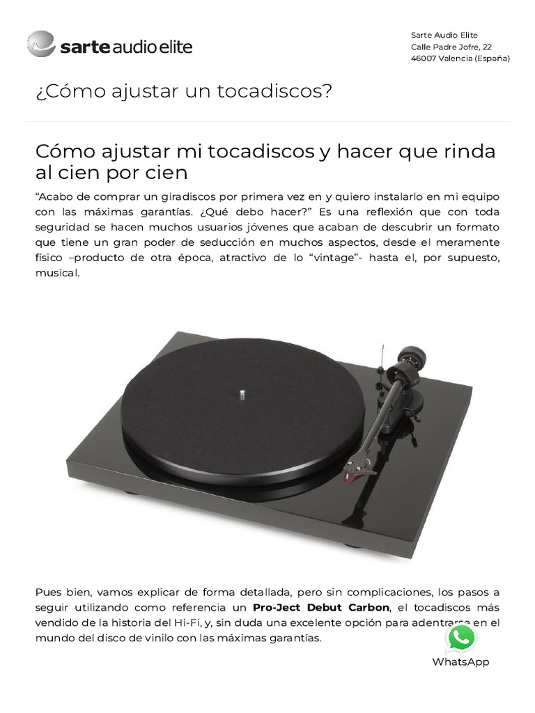 Cómo Ajustar Un Tornamesa ? | PDF | Fuerza | Conector eléctrico