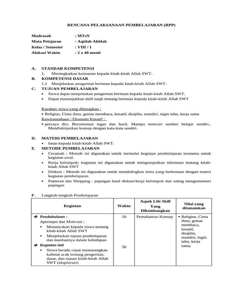 contoh RPP | PDF