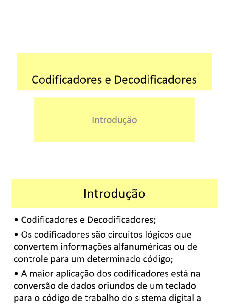 Codificadores e Decodificadores em Sistemas Digitais | PDF ...