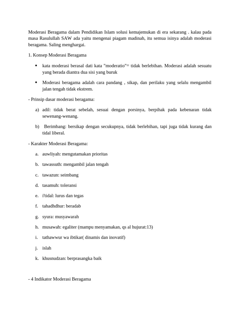Moderasi Beragama dalam Pendidikan Islam | PDF