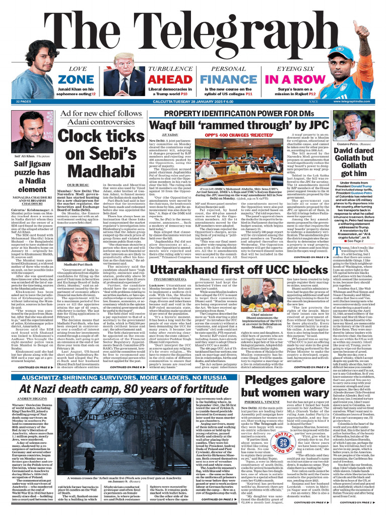 The Telegraph Calcutta 28.01.2025 | PDF