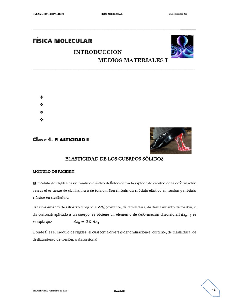 Unidad 1-Clase 4-Elasticidad II Cuerpos Solidos-física Molecular | PDF | Deformación (ingeniería ...