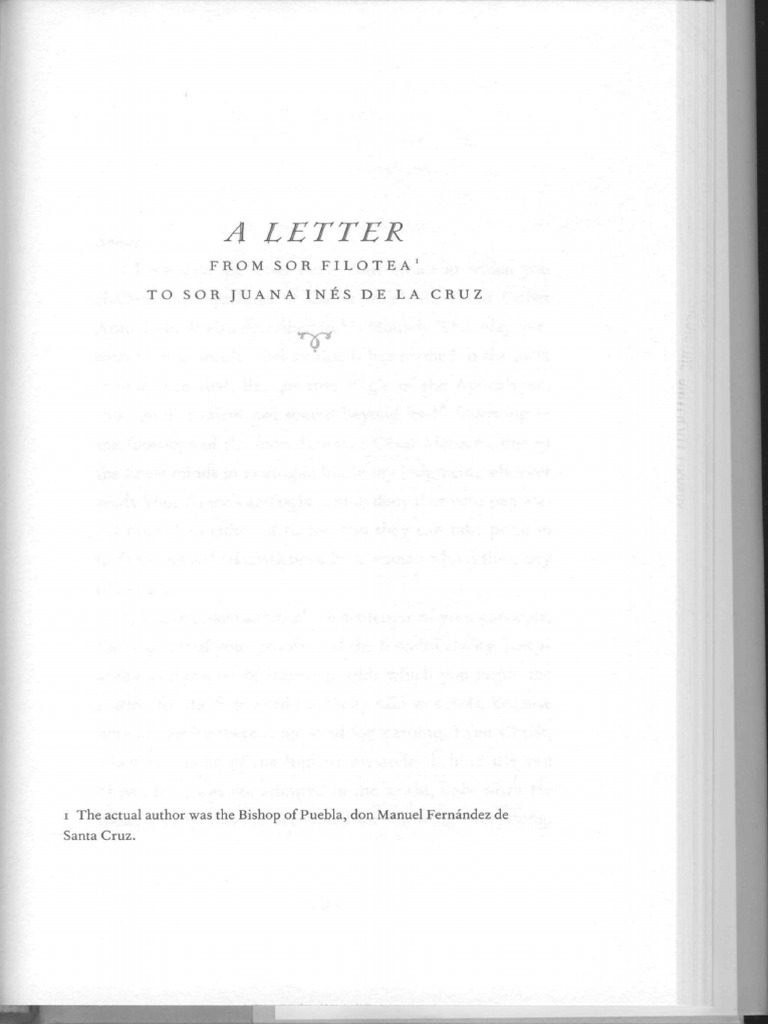 Sor Juana Letter Filotea Part 1 | PDF