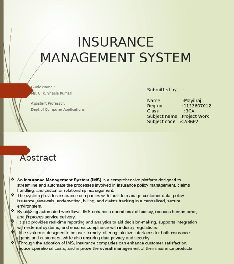 Insurance Management System | PDF