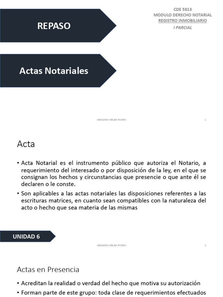 Guía Completa de Actas Notariales | PDF