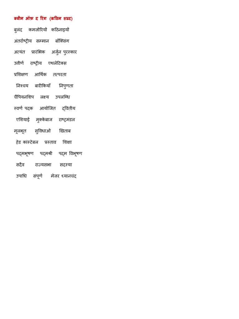 CL 3 Queen Words | PDF