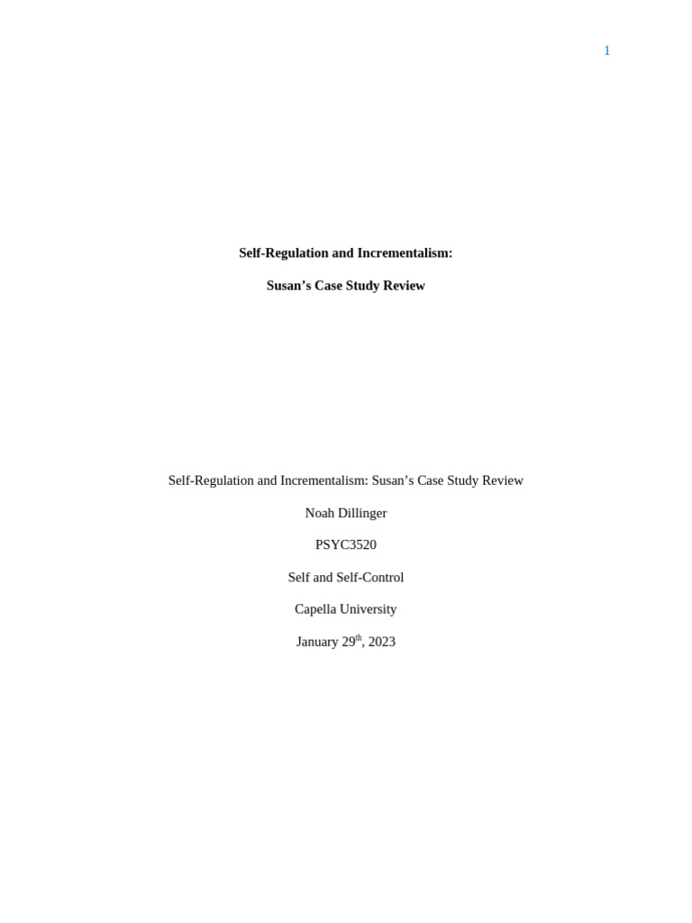 PSCY3520 - Self and Self-Control | PDF | Self-Management | Self Control