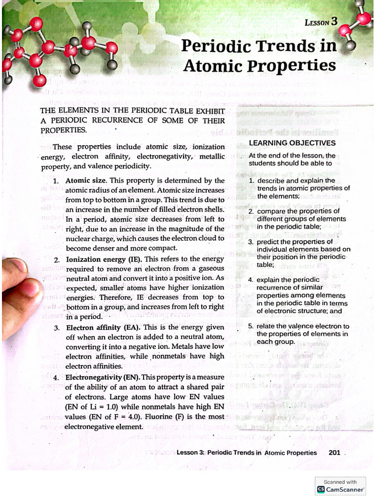 Periodic Trends in Atomic Properties | PDF