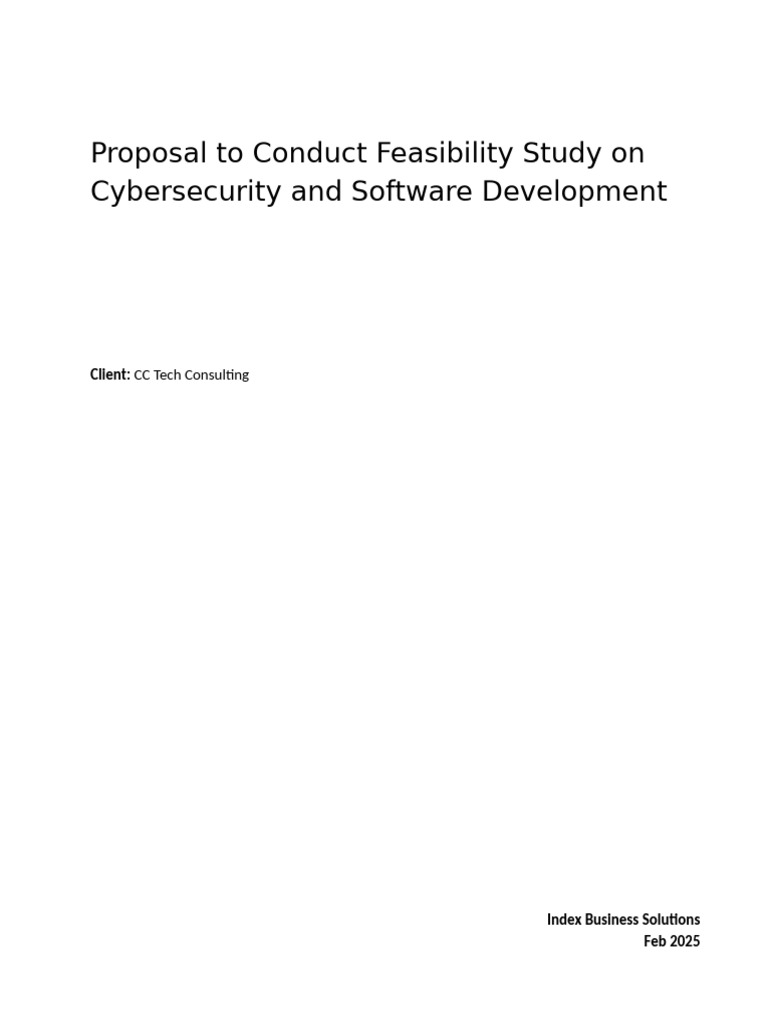Feasibility Study Proposal - CC Tech Consulting | PDF | Feasibility Study | Computer Security