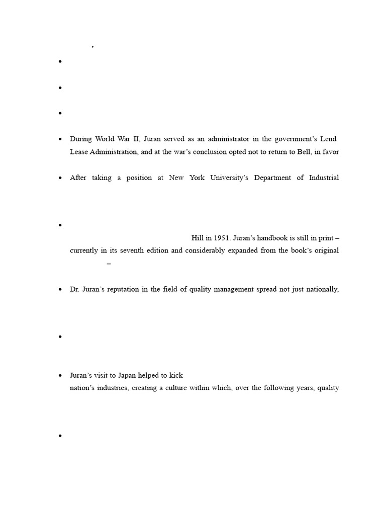 Jurans Principles of Quality Management | PDF | Business | Business Process