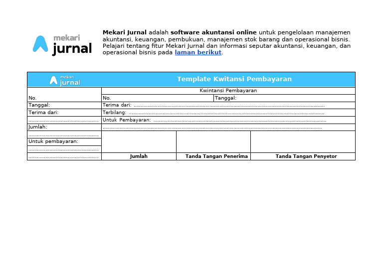Template Kwitansi Pembayaran Kosong | PDF