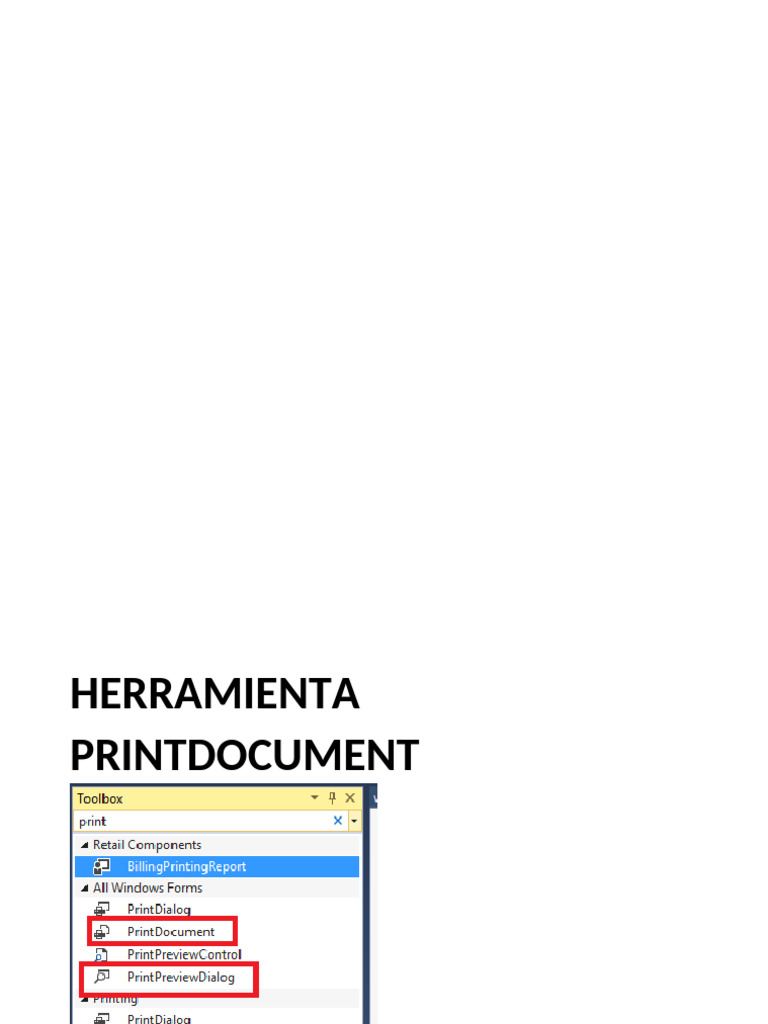 HERRAMIENTA PRINTDOCUMENT | PDF | Informática | Programación de computadoras