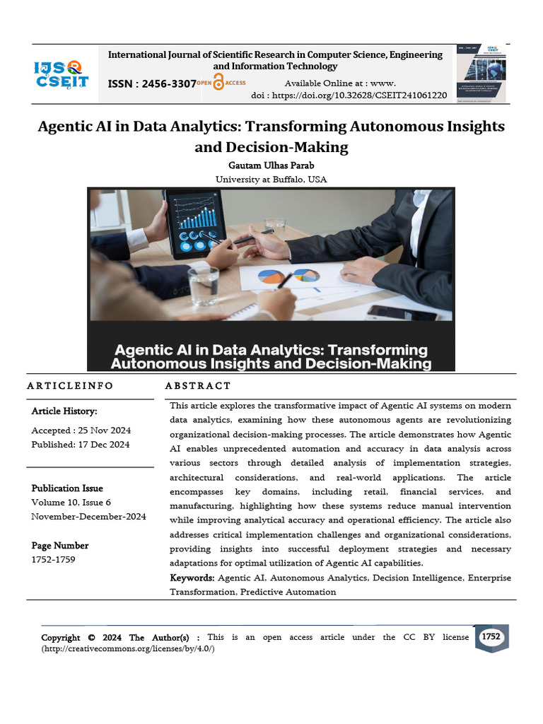 Agentic AI in Data Analytics Transforming Autonomo | PDF | Artificial ...