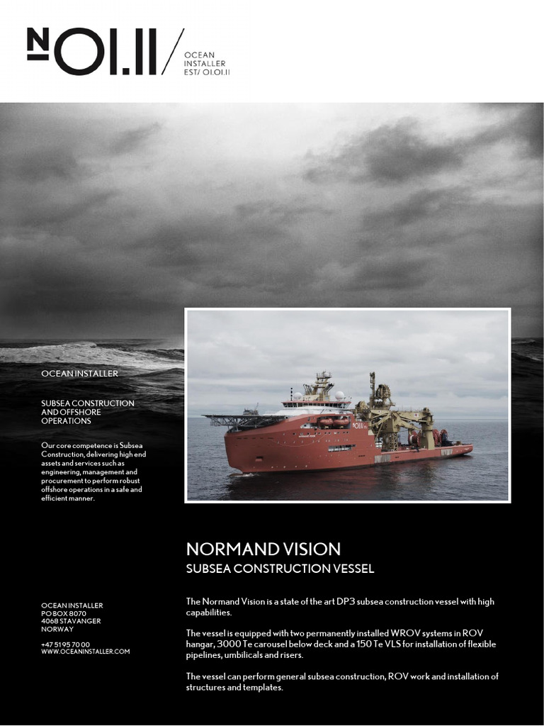 Normand Vision Subsea Construction Vessel | PDF | Water Transport ...
