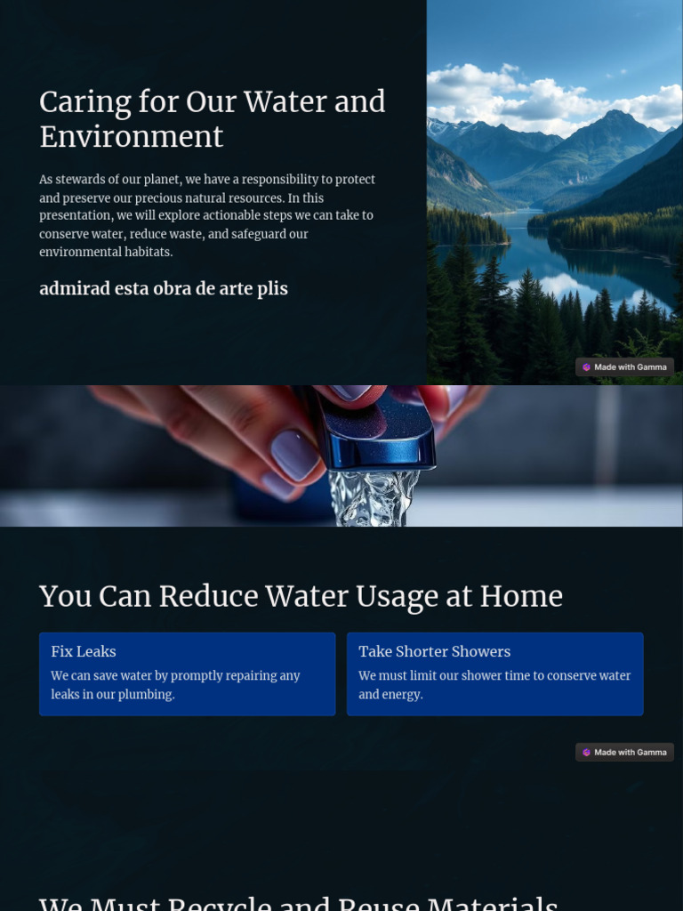 Caring-for-Our-Water-and-Environment | PDF