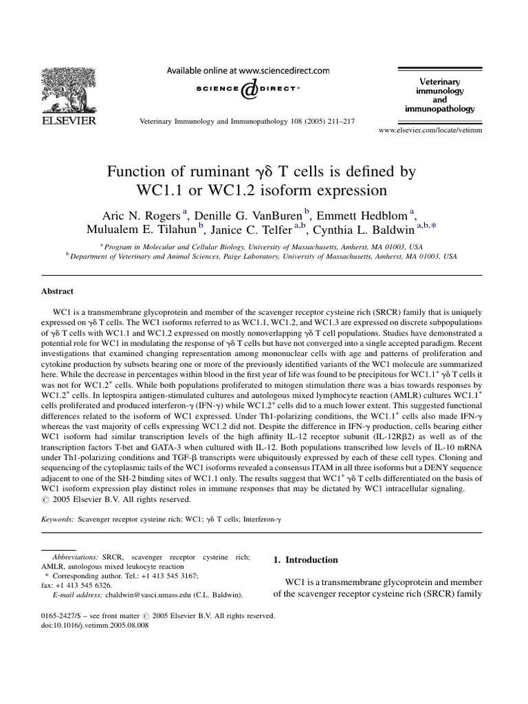 wc1 New | PDF | T Cell | T Helper Cell