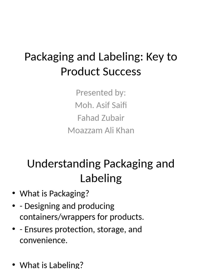 Packaging and Labeling Essentials | PDF