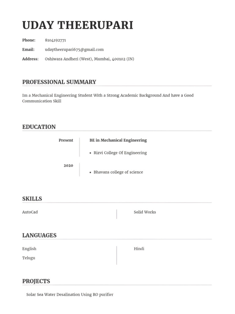 Uday Resume | PDF