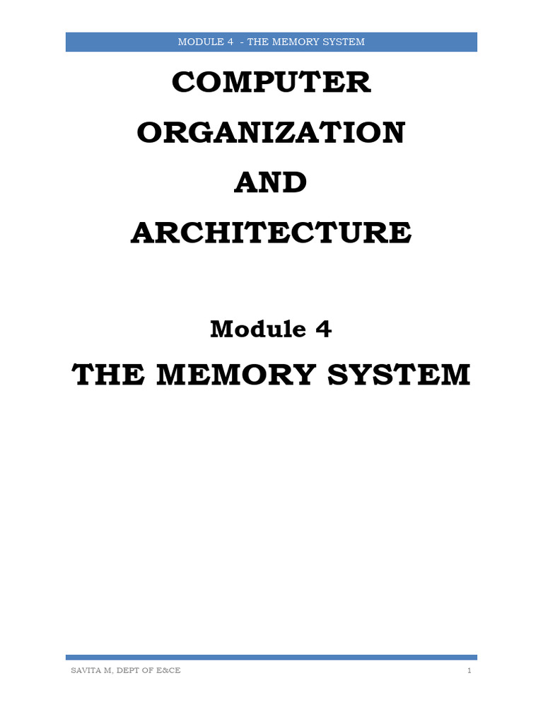 COA Module 4 Notes | PDF | Dynamic Random Access Memory | Flash Memory