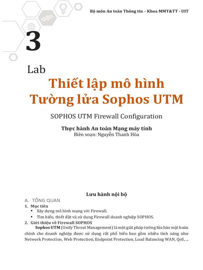 Lab3.0-Sophos UTM Firewall Configuration | PDF