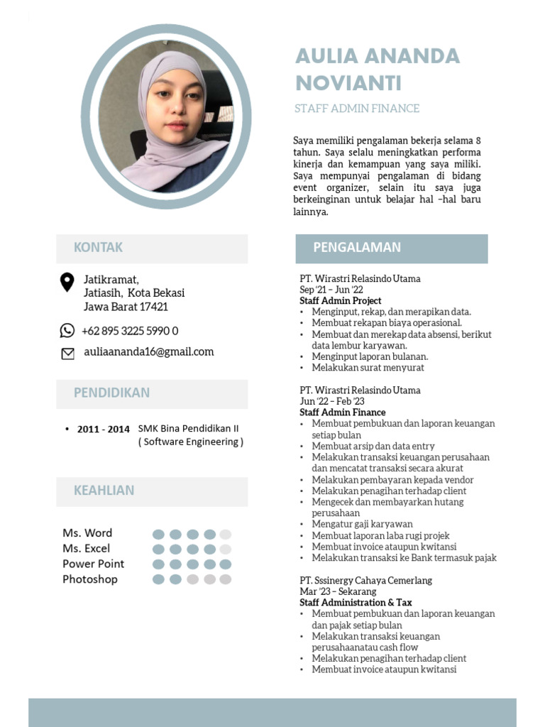 CV Aulia Ananda 2024 | PDF