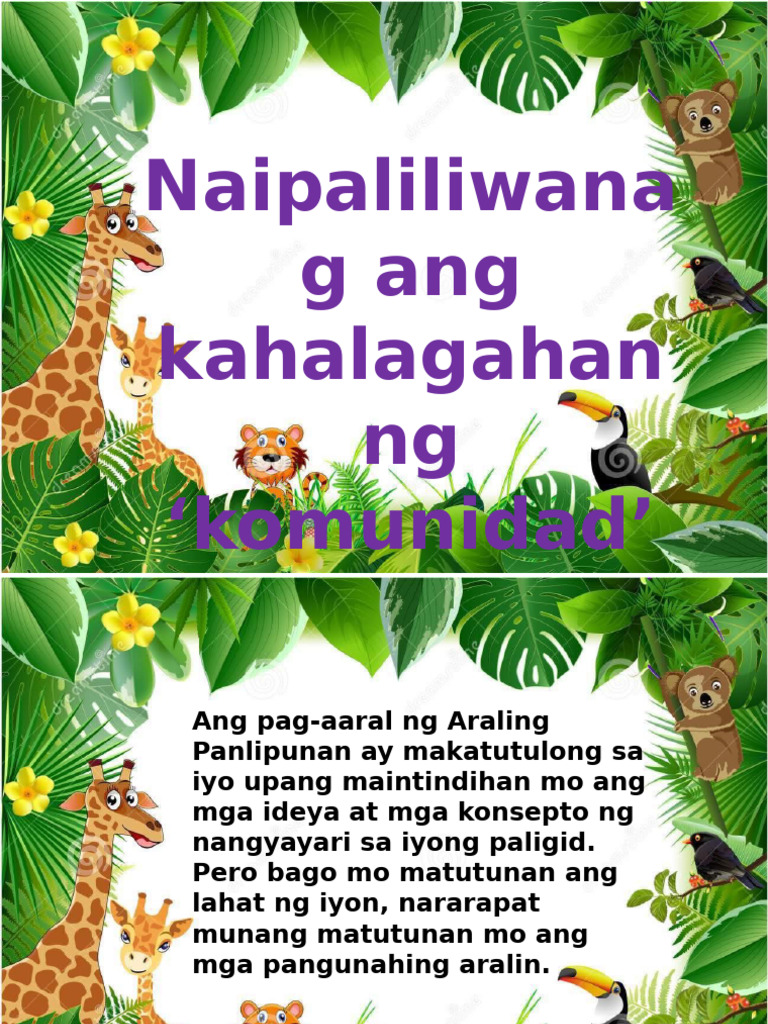 Q1 - ARPAN - MOD 3 - Naipaliliwanag Ang Kahalagahan NG Komunidad' | PDF