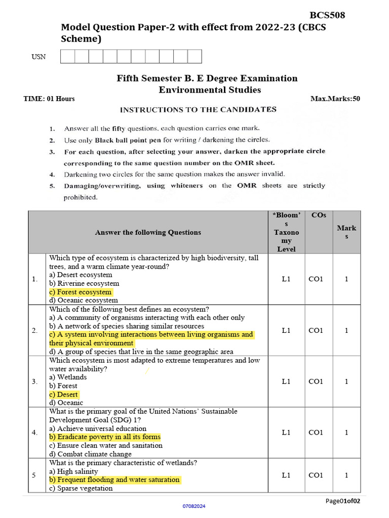 Evs Mqp Solution-1_removed | PDF | Electronic Waste | Waste