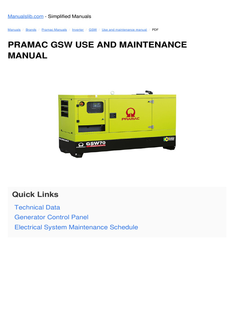 Pramac GSW 60 | PDF | Engines | Personal Protective Equipment