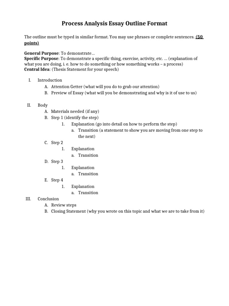 Writing A Process Analysis Essay | PDF