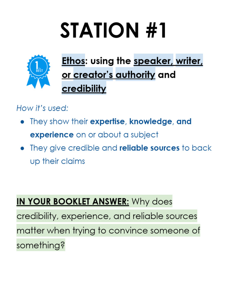 Intro. To Rhetoric Stations (Updated) | PDF