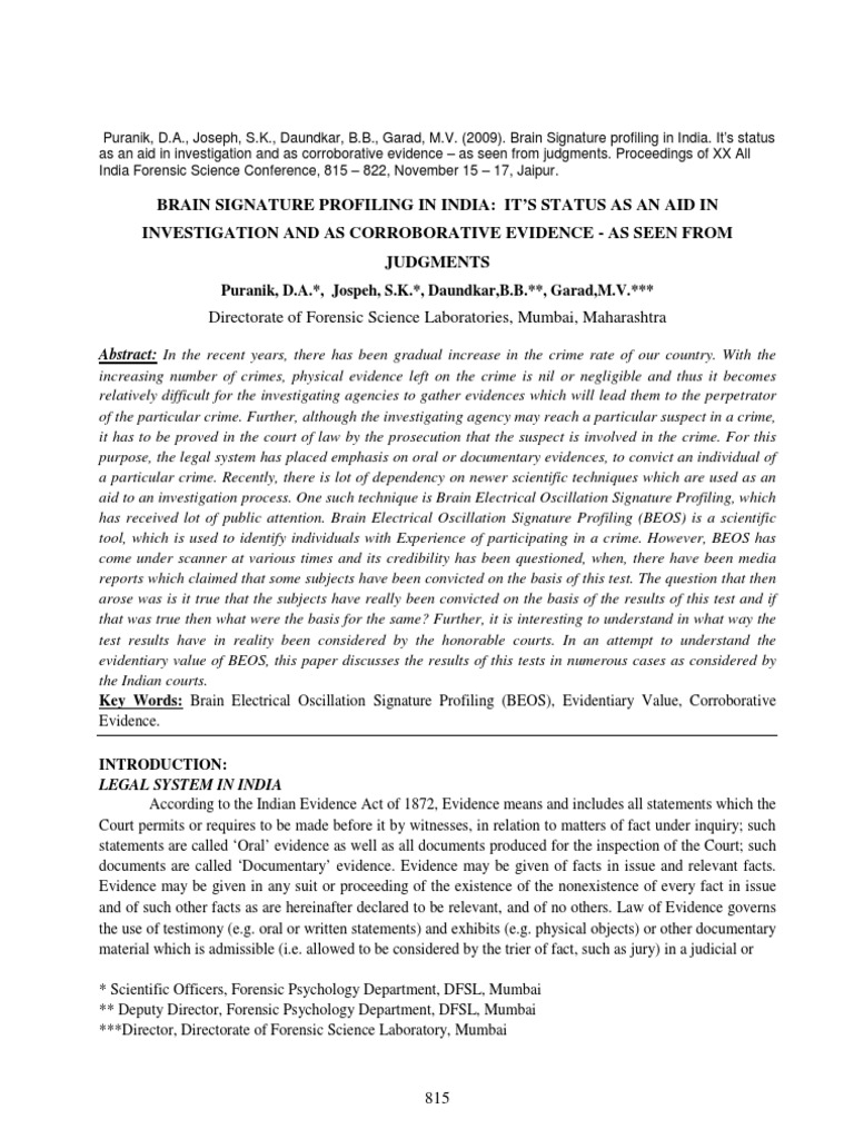 Beos in India | PDF | Evidence | Evidence (Law)