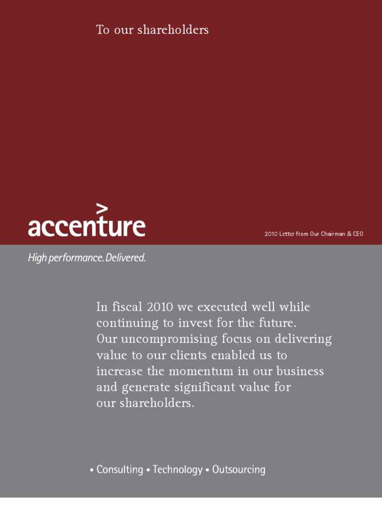 Accenture Annual Report | PDF | Form 10 K | Analytics