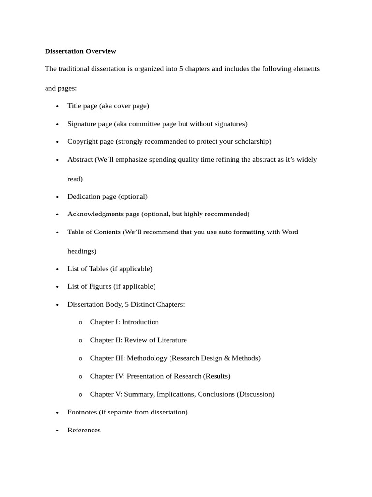 Dissertation Outline | PDF | Methodology | Thesis