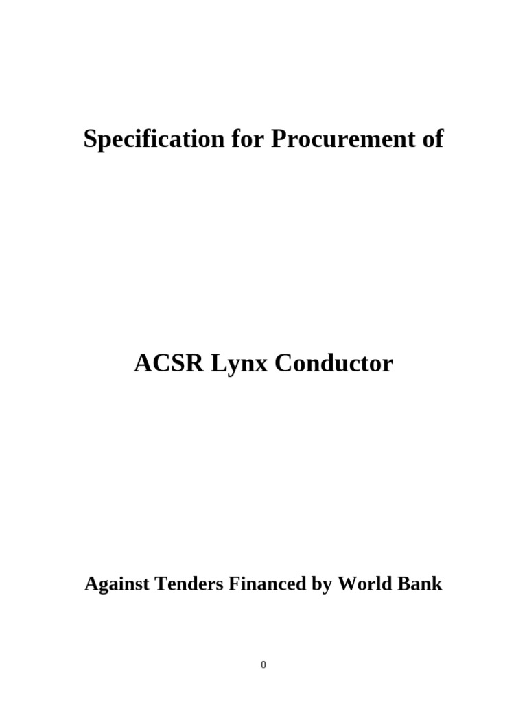 ACSR Lynx Conductor Specifications | PDF | Electricity | Materials