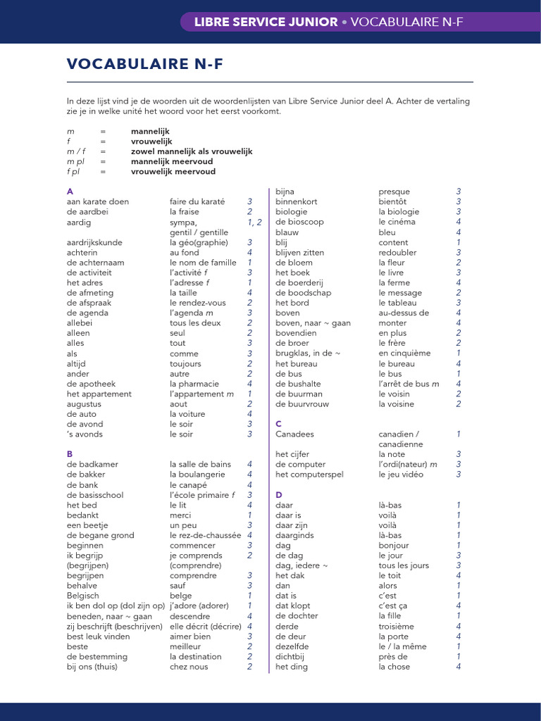Vocabulaire+N F 2 | PDF