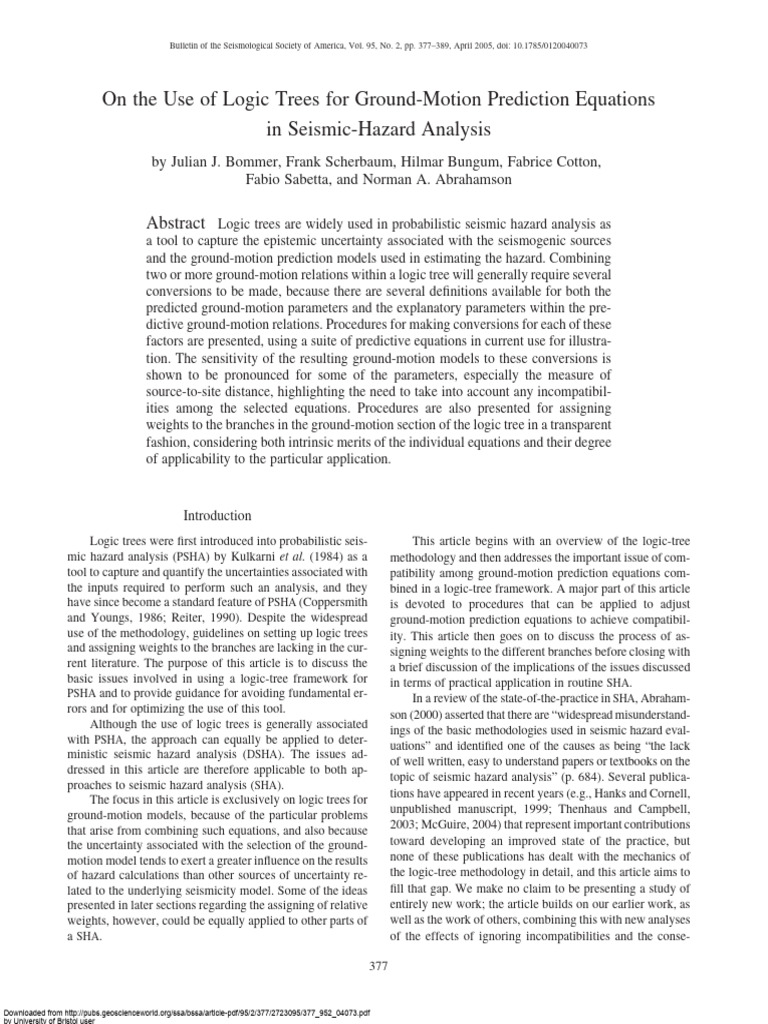 Logic Tree (2005) | PDF | Moment Magnitude Scale | Uncertainty