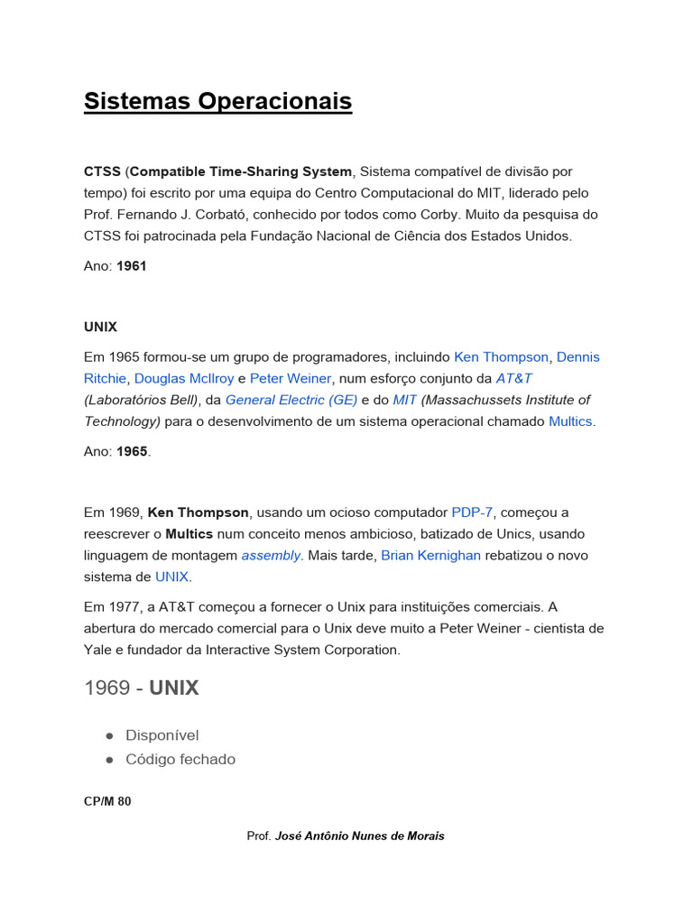Os Sistema Operacionais | PDF | Unix | Linux
