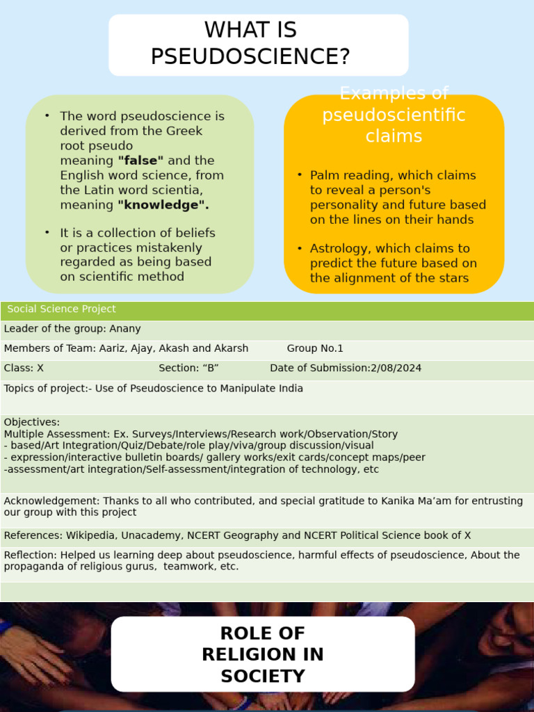 Presentation On Pseudoscience | PDF | Pseudoscience | Faith Healing