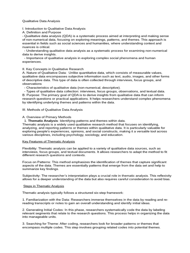 Qualitative Data Analysis Guide | PDF | Qualitative Research | Methodology