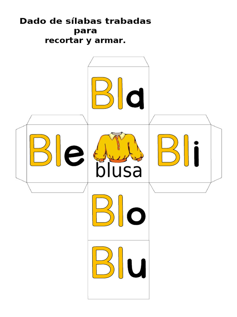 Dado de Silabas Trabadas Elprofe20 | PDF