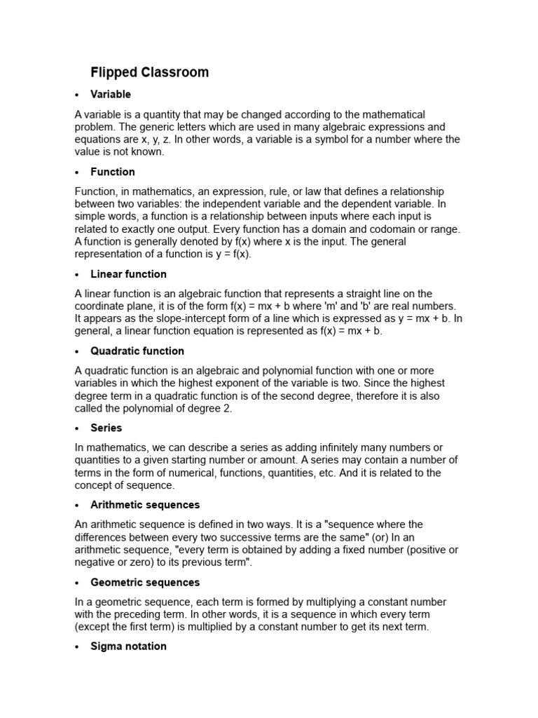 FlippedClassroom ELHA 210 | PDF | Function (Mathematics) | Variable (Mathematics)